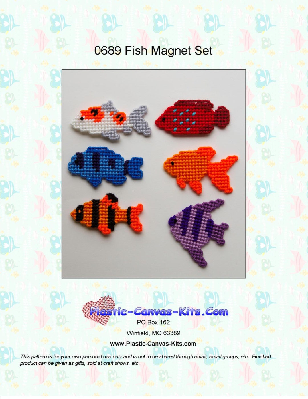 Fish Magnets-plastic Canvas Pattern-pdf Download - Etsy