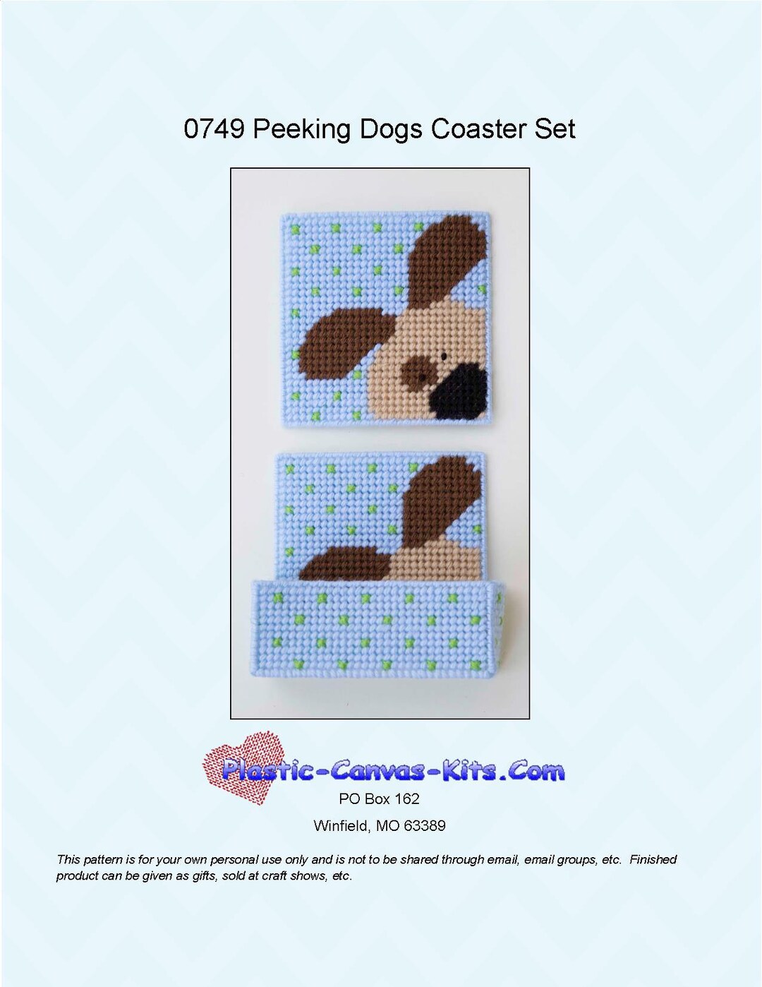 Peeking Dogs Coaster Set-plastic Canvas Pattern-pdf Download - Etsy