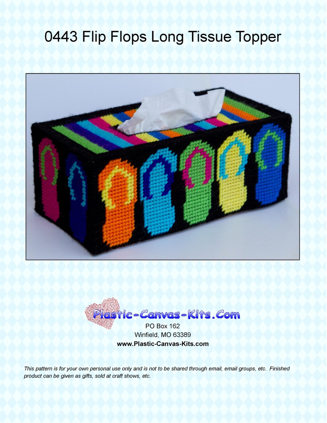Flip Flop Long Tissue Topper-plastic Canvas Pattern-pdf Download - Etsy