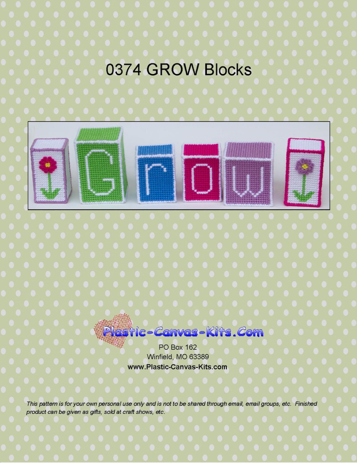 GROW Blocks-plastic Canvas Pattern-flowers-pdf Download - Etsy