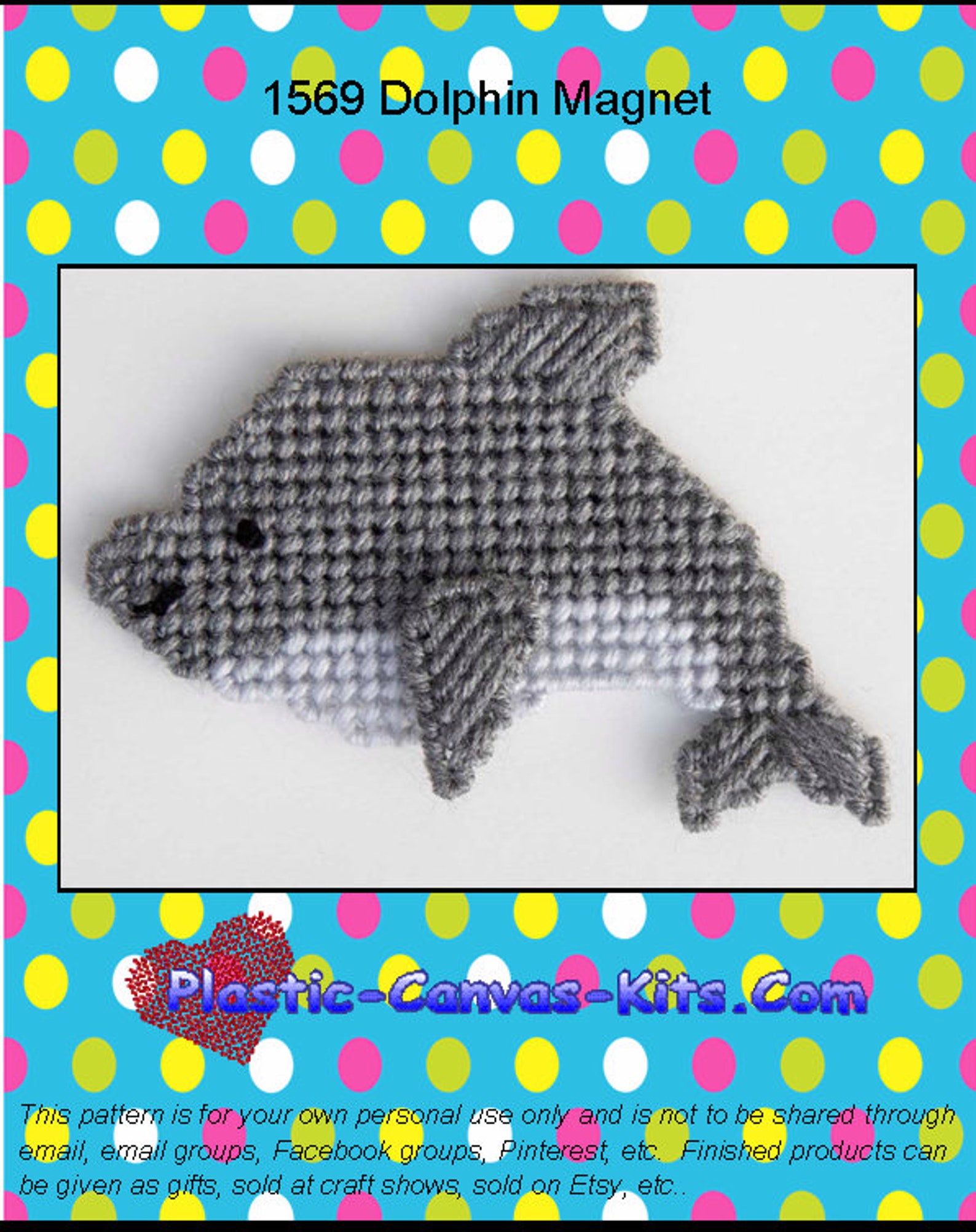 Dolphin Magnet-plastic Canvas Pattern-pdf Download - Etsy