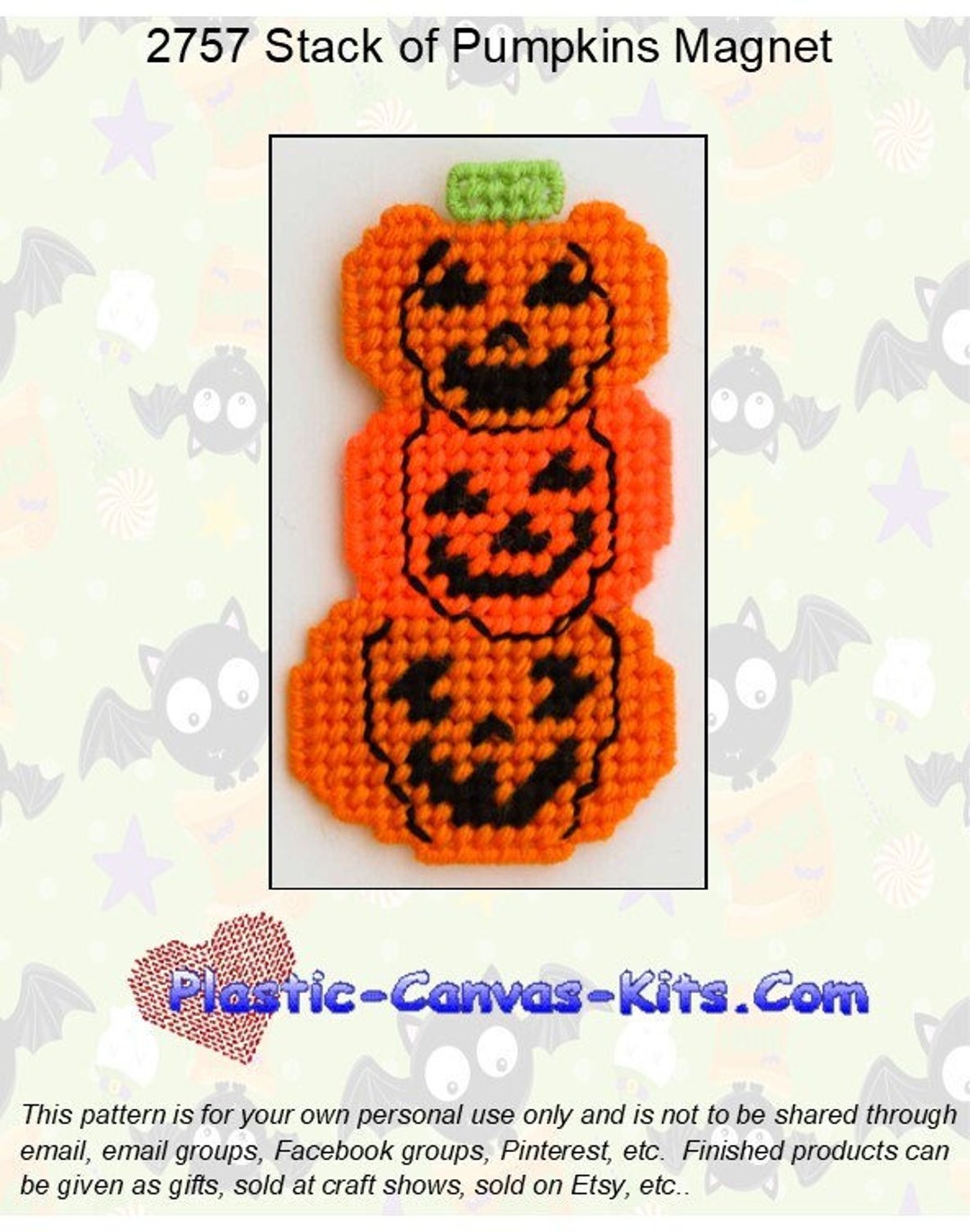 Stack of Pumpkins Magnet-plastic Canvas Pattern-pdf Download - Etsy