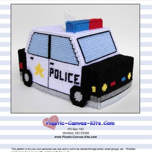 Police Car Tissue Topper-plastic Canvas Pattern-pdf Download - Etsy
