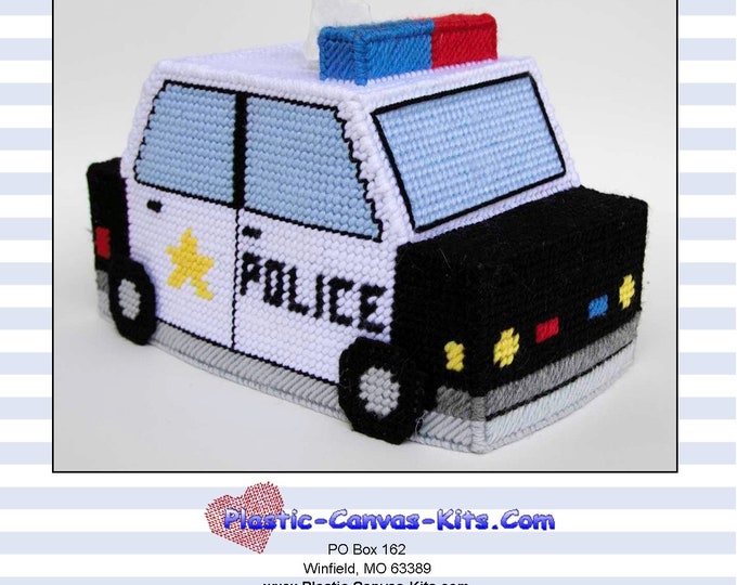 Police Car Tissue Topper-plastic Canvas Pattern-pdf Download - Etsy