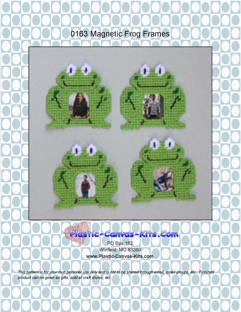 Magnetic Frog Frames-plastic Canvas Pattern-pdf Download - Etsy