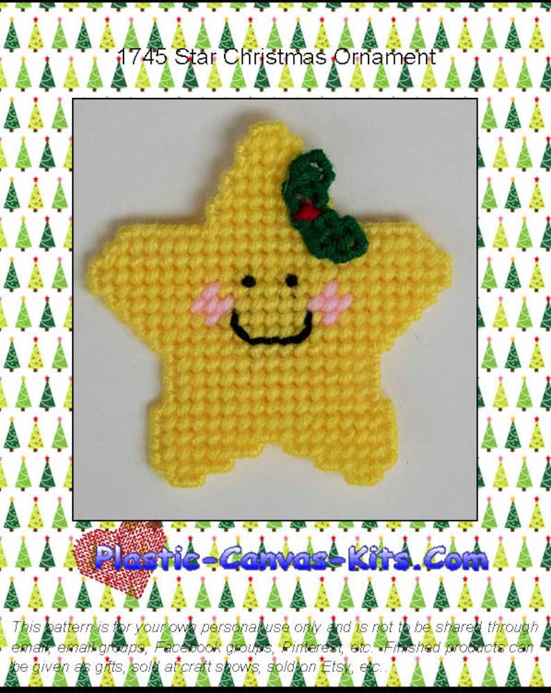 Star Christmas Ornament-plastic Canvas Pattern-pdf Download | Etsy