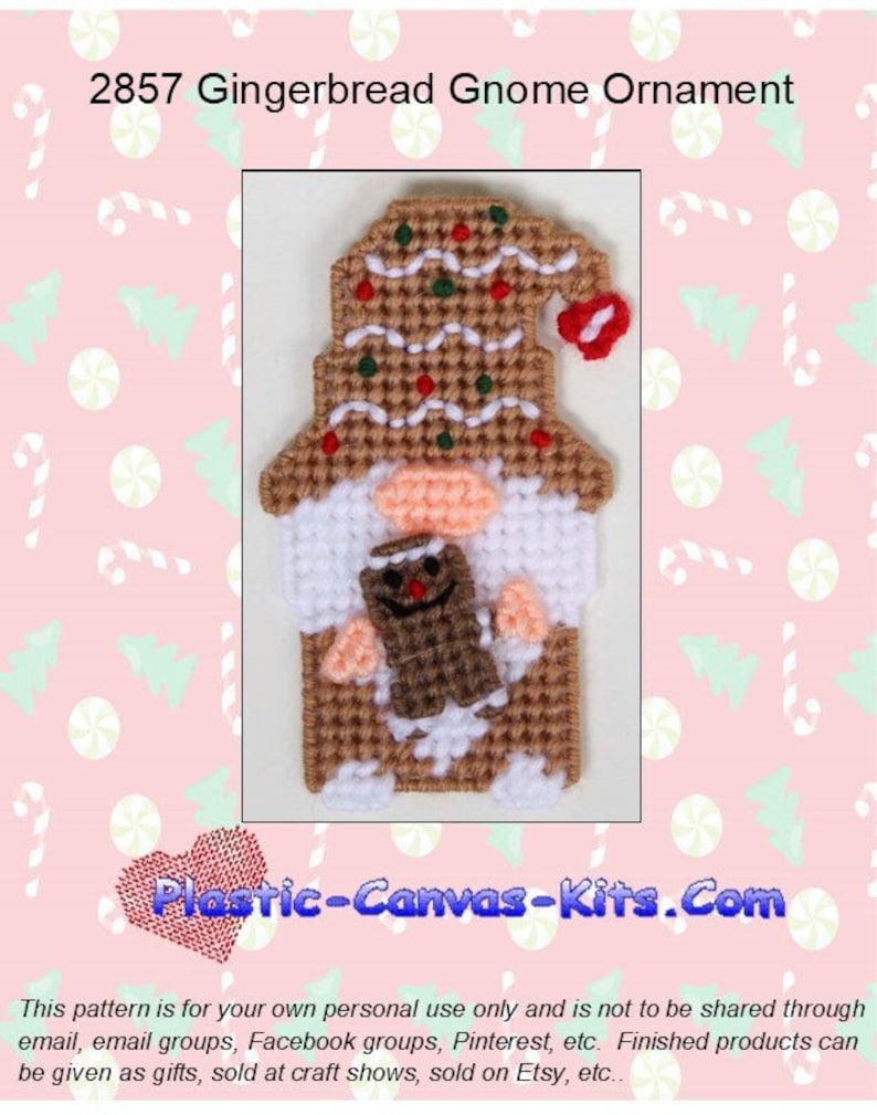 Gingerbread Gnome Christmas Magnet-plastic Canvas Pattern-pdf - Etsy