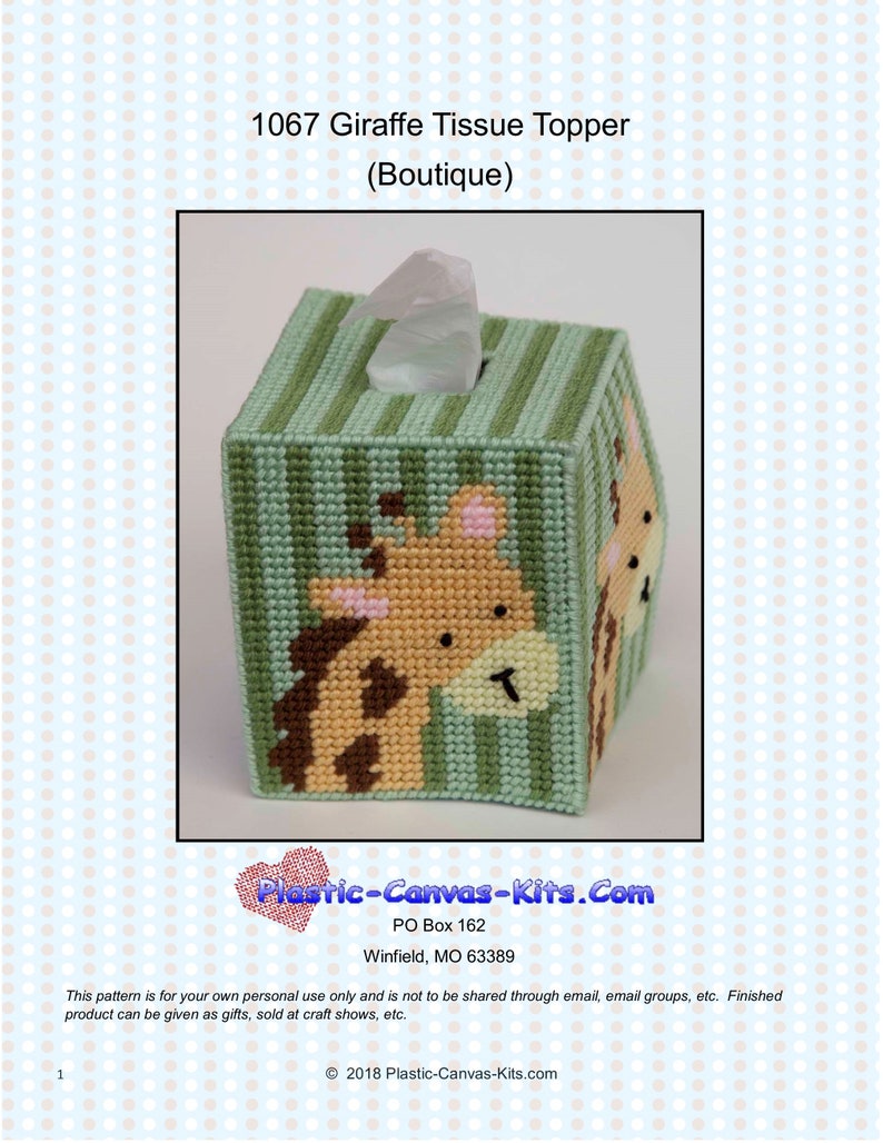 Giraffe Tissue Topper-plastic Canvas Pattern-pdf Download - Etsy