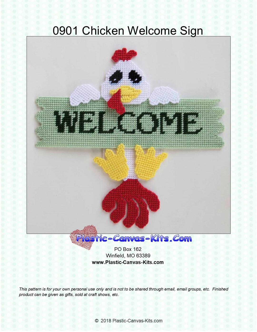 Chicken Welcome Sign-plastic Canvas Pattern-pdf Download - Etsy
