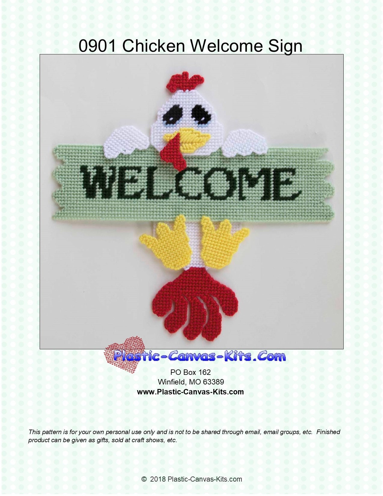 Chicken Welcome Sign-plastic Canvas Pattern-pdf Download - Etsy