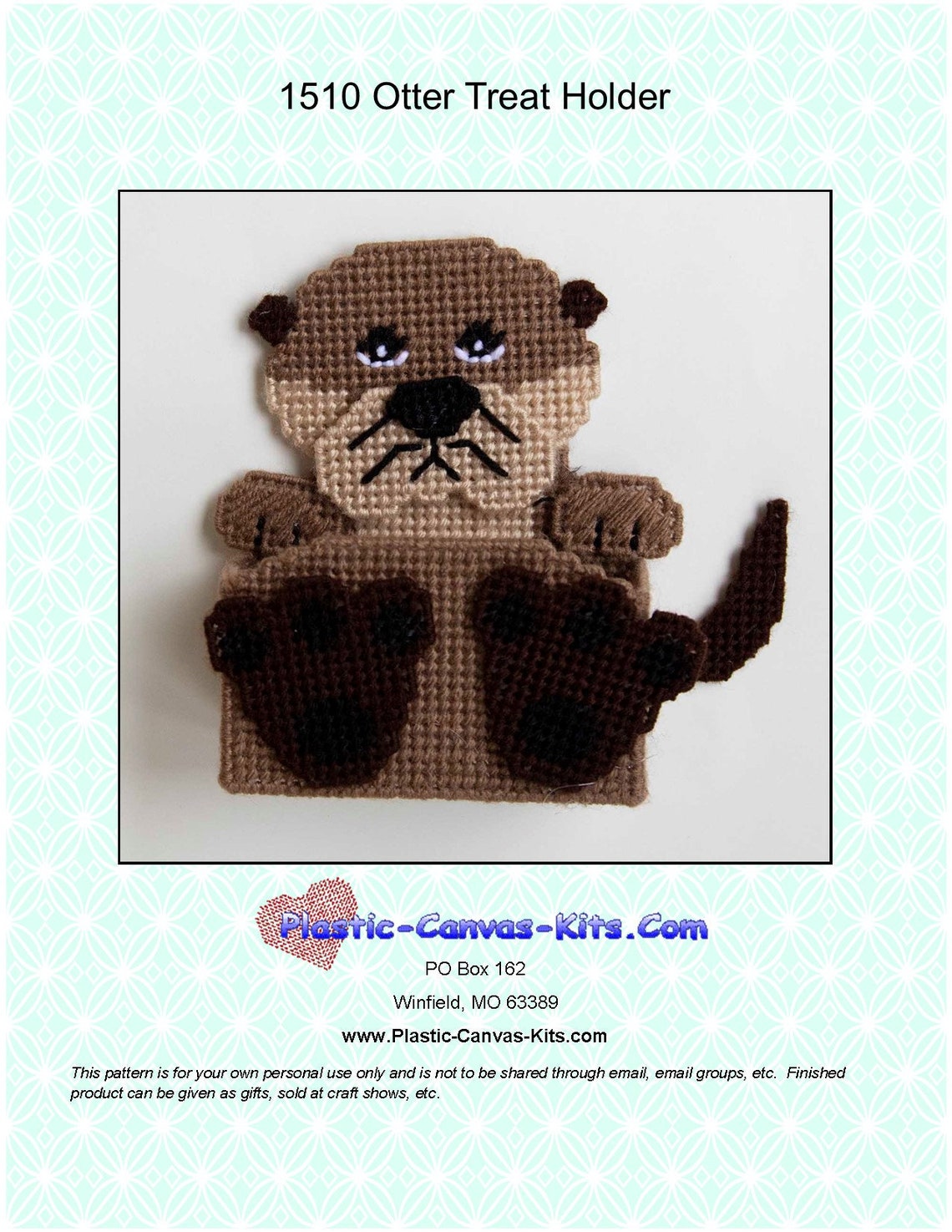 Otter Treat Holder-plastic Canvas Pattern-pdf Download - Etsy