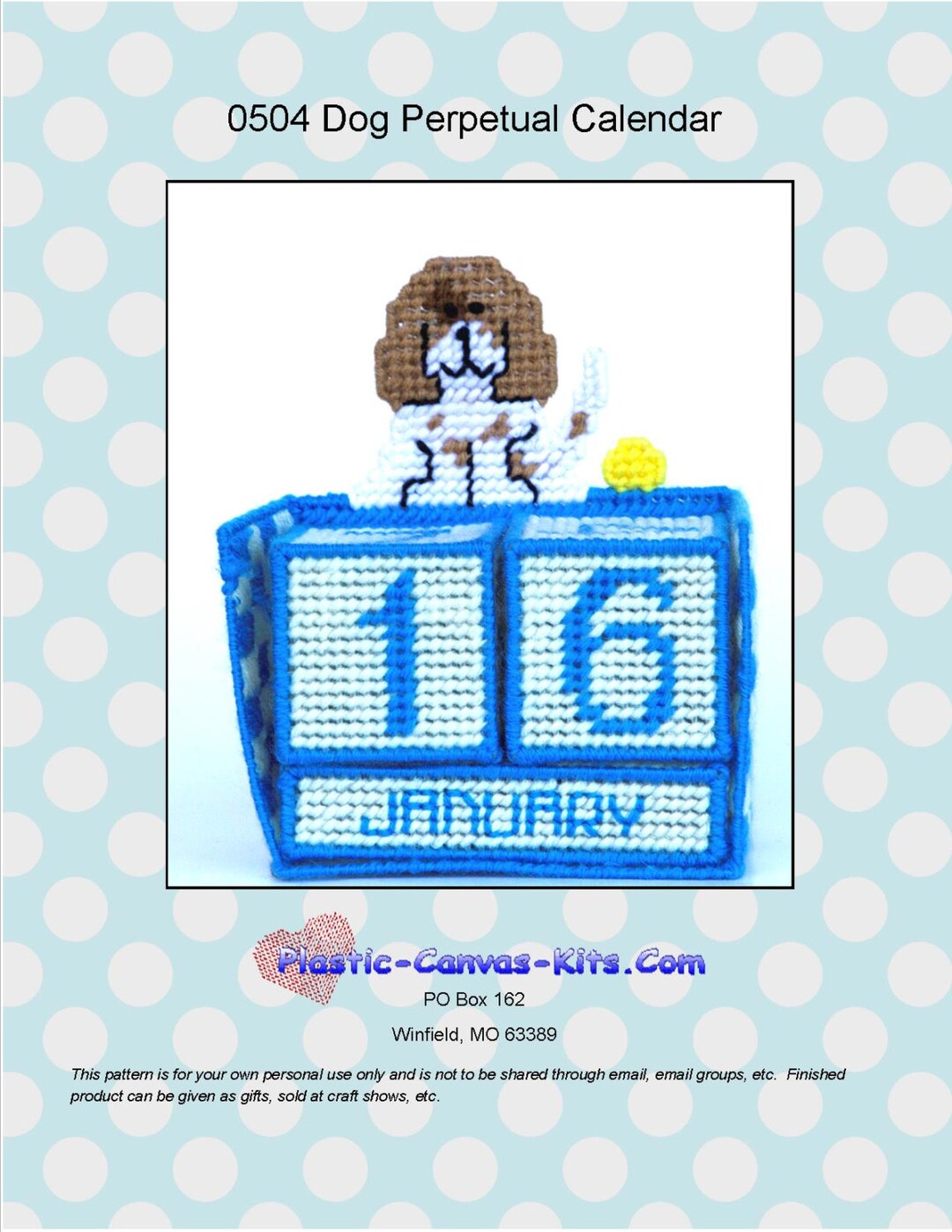 Perpetual Dog Calendar-plastic Canvas Pattern-pdf Download - Etsy