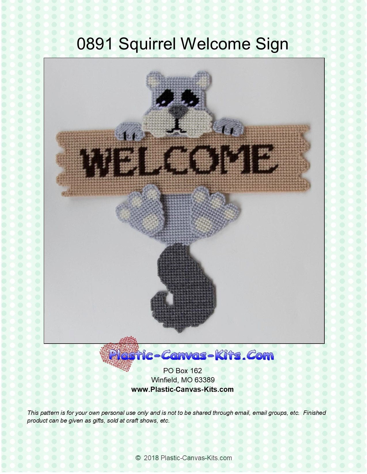 Squirrel Welcome Sign-plastic Canvas Pattern-pdf Download - Etsy