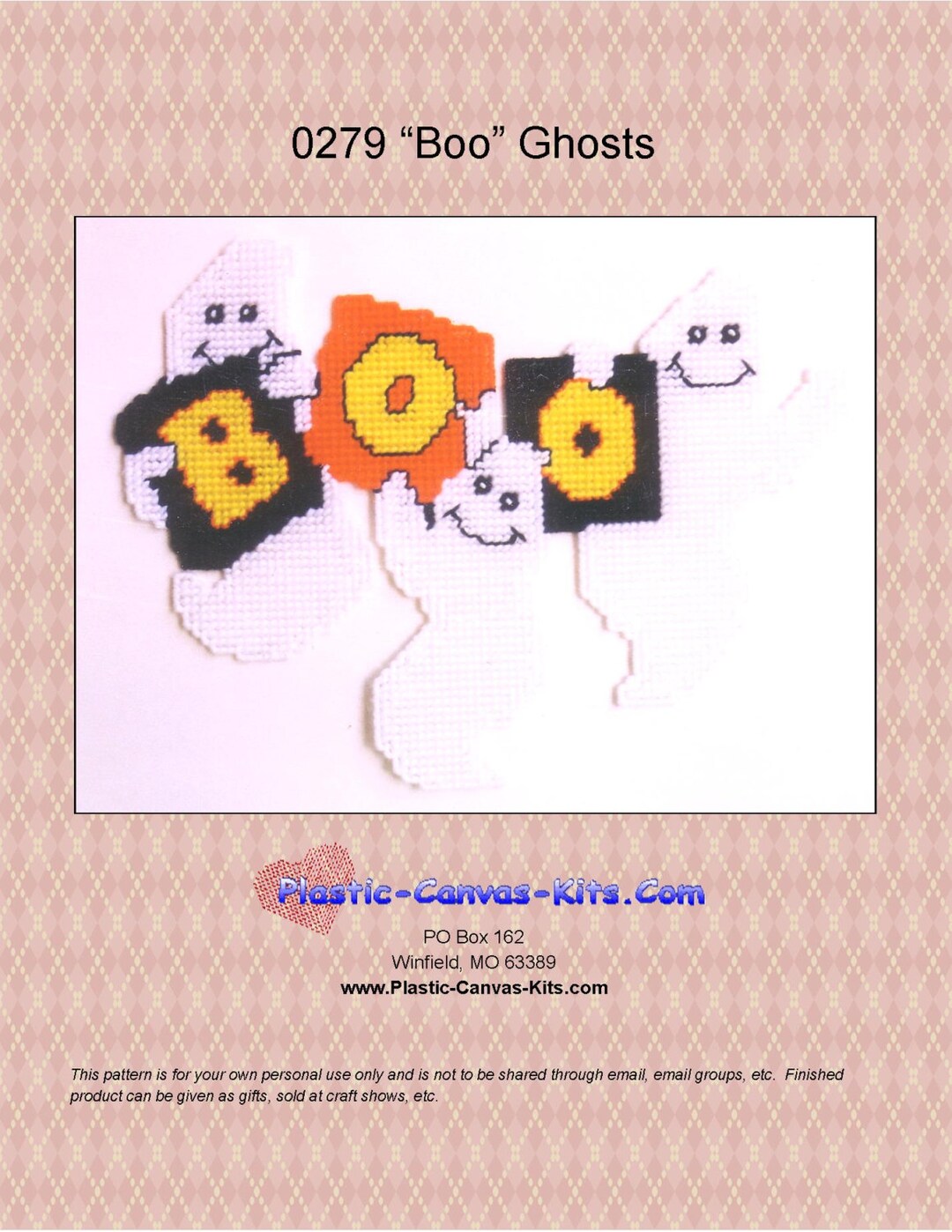 Halloween Boo Ghosts Wall Hanging-plastic Canvas Pattern-pdf Download ...