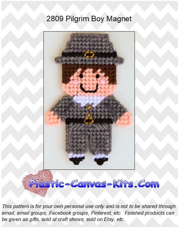 Pilgrim Boy Magnet-plastic Canvas Pattern-pdf Download - Etsy