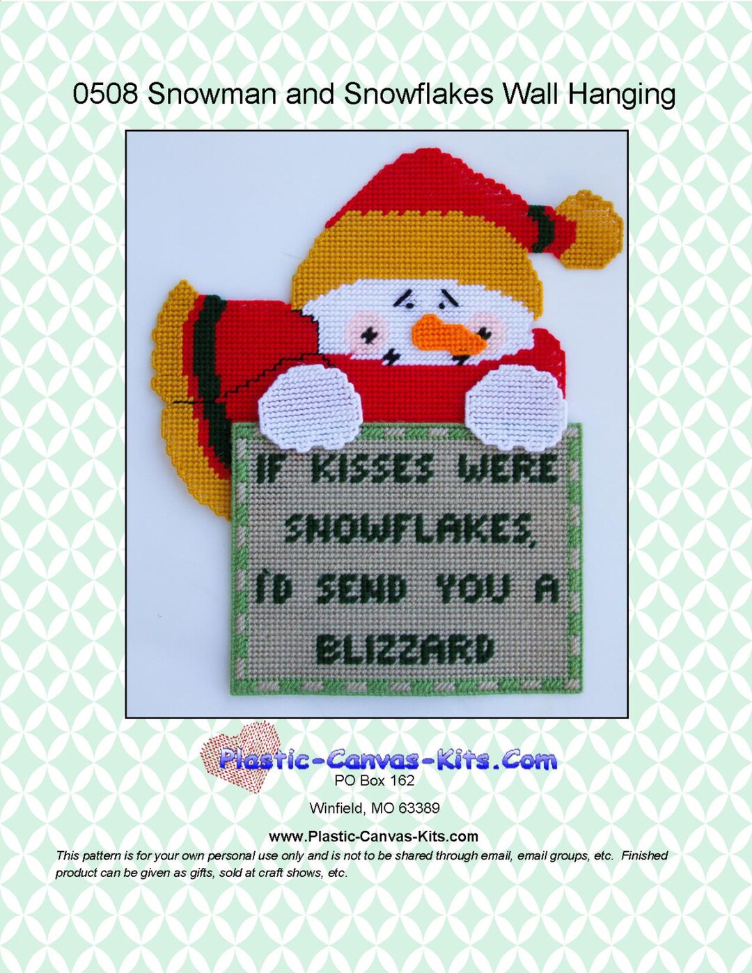 If Kisses Were Snowflakes, I'd Send You a Blizzard-snowman Wall Hanging ...