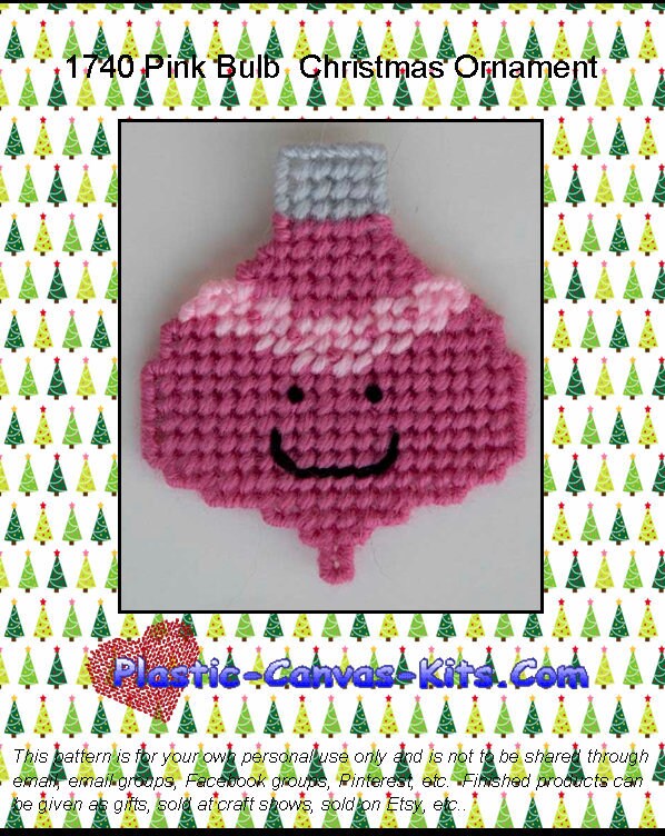 Pink Bulb Christmas Ornament-plastic Canvas Pattern-pdf - Etsy