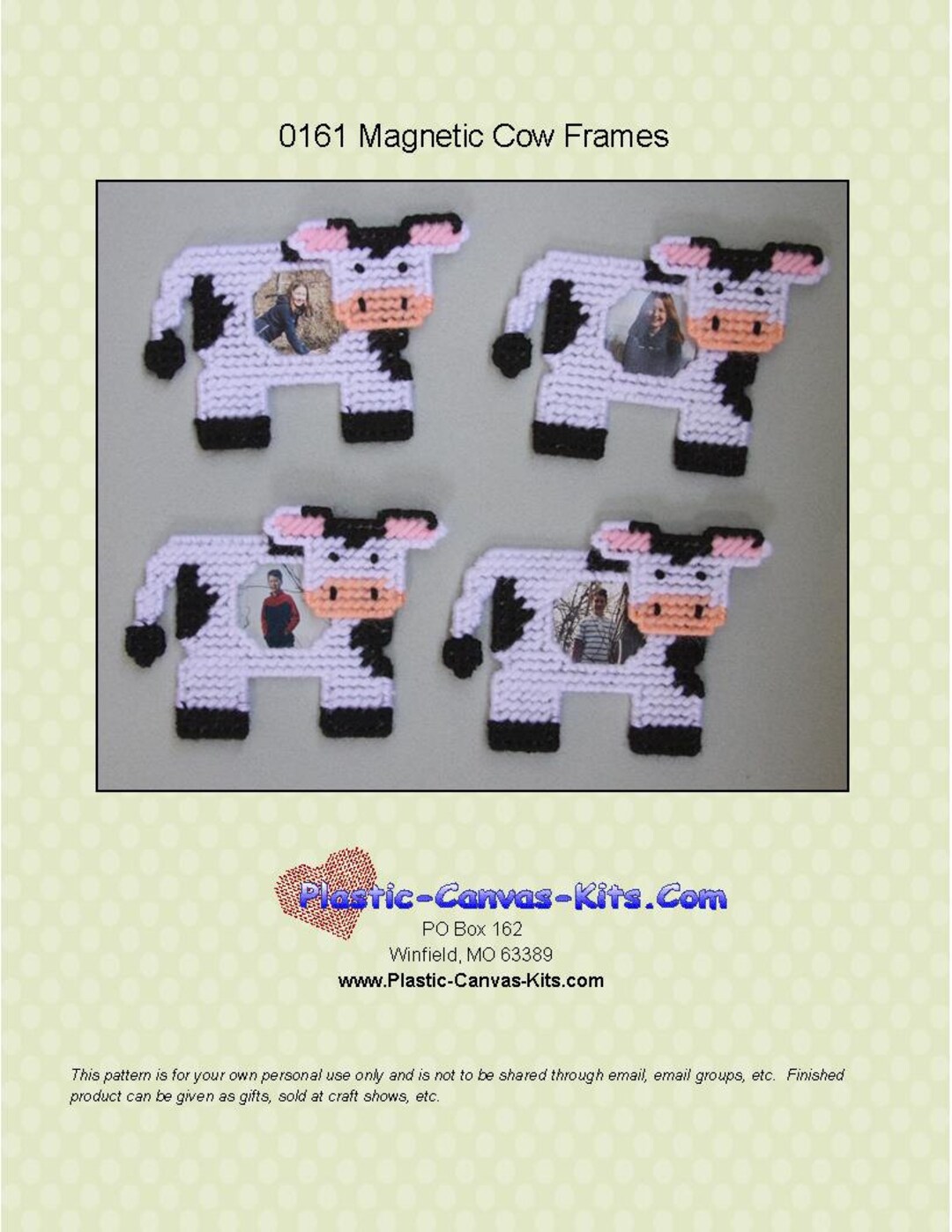 Magnetic Cow Picture Frames-plastic Canvas Pattern-pdf Download - Etsy