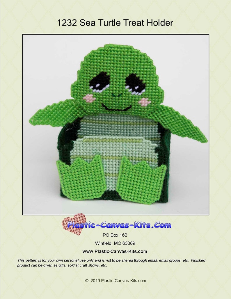 Sea Turtle Treat Holder-plastic Canvas Pattern-pdf Download - Etsy