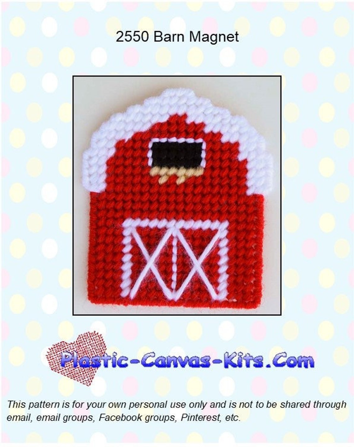 Barn Magnet-plastic Canvas Pattern-pdf Download - Etsy