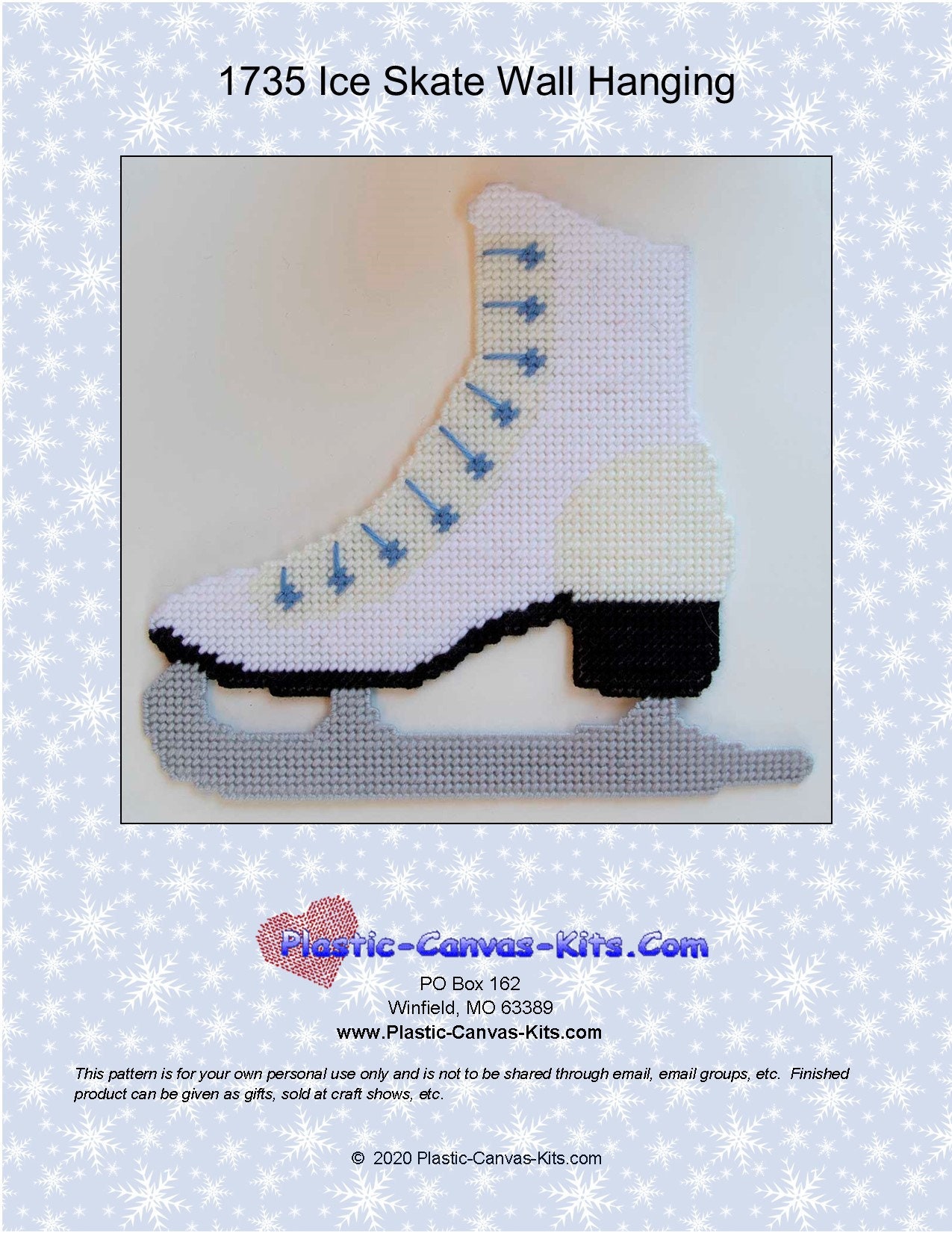 Ice Skate Wall Hanging-plastic Canvas Pattern-pdf Download - Etsy