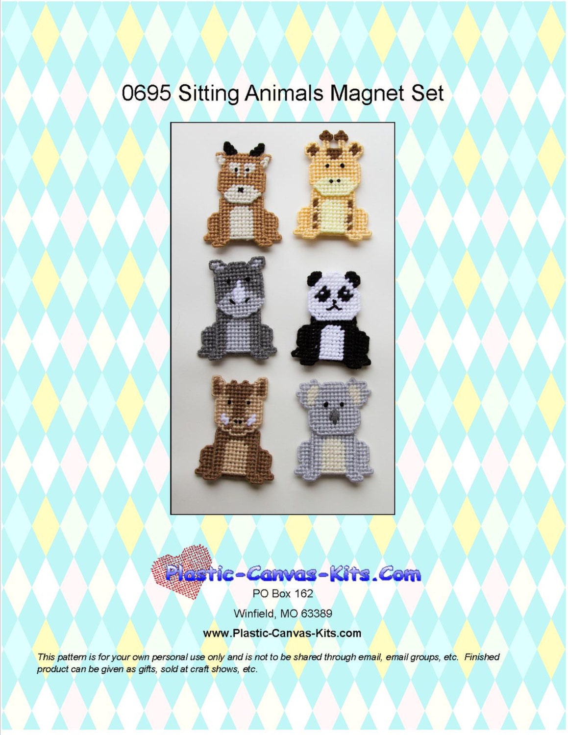 Sitting Animals Magnets-giraffe, Rhino, Warthog, Koala, Gazelle, Panda ...