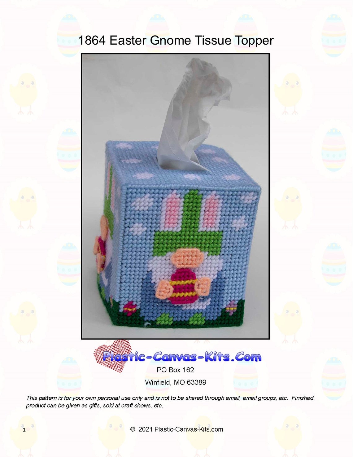 Easter Gnome Tissue Topper-plastic Canvas Pattern-pdf Download - Etsy