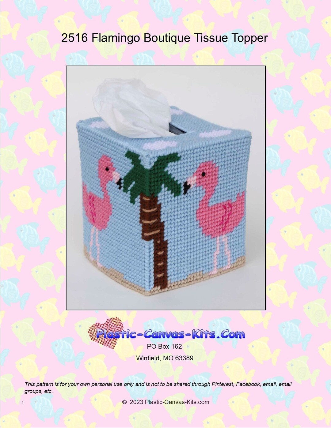 Flamingo Boutique Tissue Topper-plastic Canvas Pattern-pdf Download - Etsy