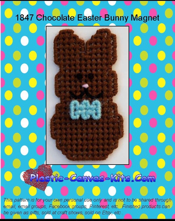 Chocolate Easter Bunny Magnet-plastic Canvas Pattern-pdf Download - Etsy