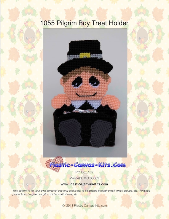 Thanksgiving Pilgrim Boy Treat Holder-plastic Canvas | Etsy