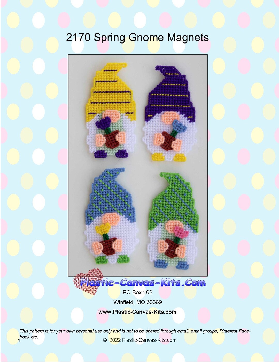 Spring Gnome Magnets-plastic Canvas Pattern-pdf Download - Etsy