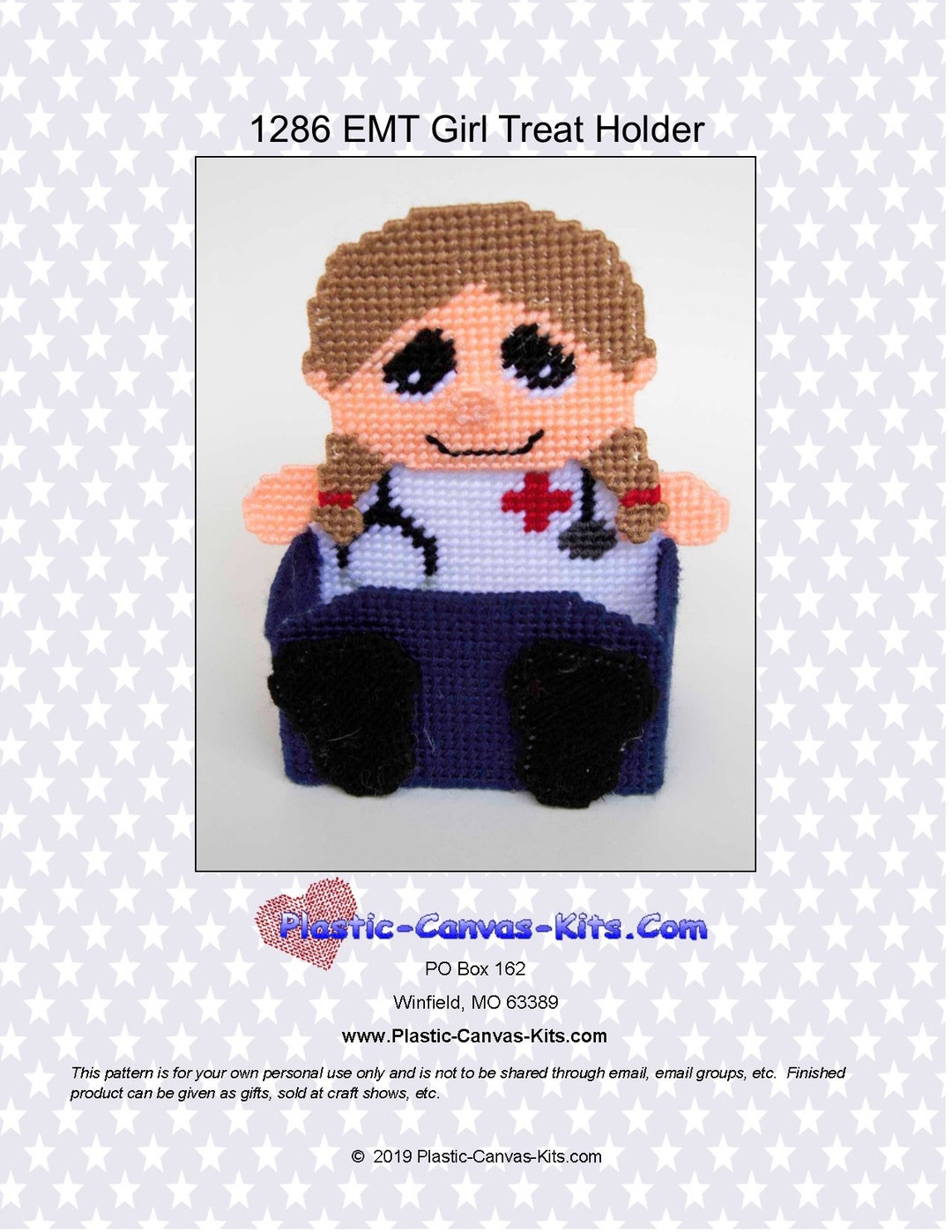 Emt/paramedic Girl Treat Holder-plastic Canvas Pattern-pdf Download - Etsy