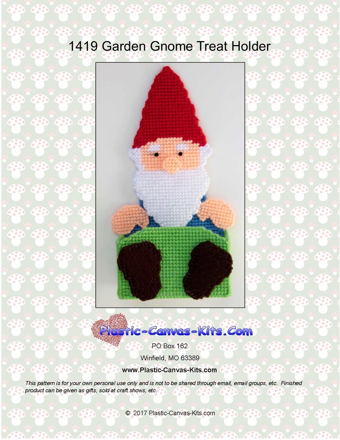 Garden Gnome Treat Holder-plastic Canvas Pattern-pdf Download - Etsy