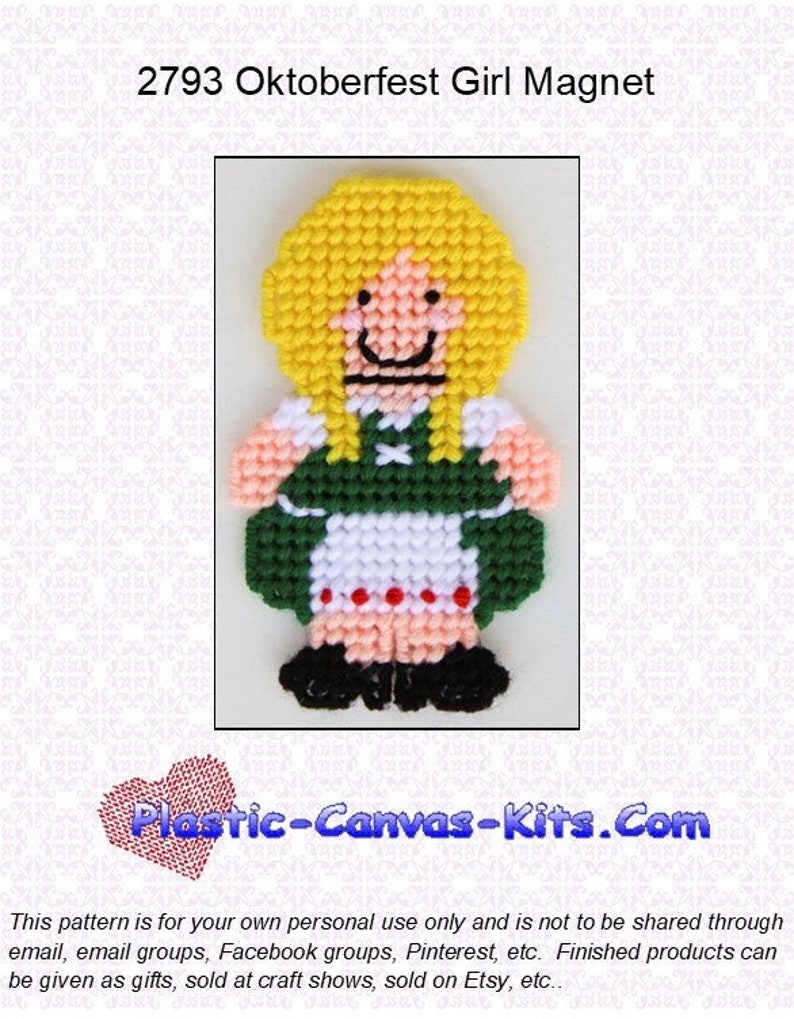 Oktoberfest Girl Magnet-plastic Canvas Pattern-pdf Download - Etsy
