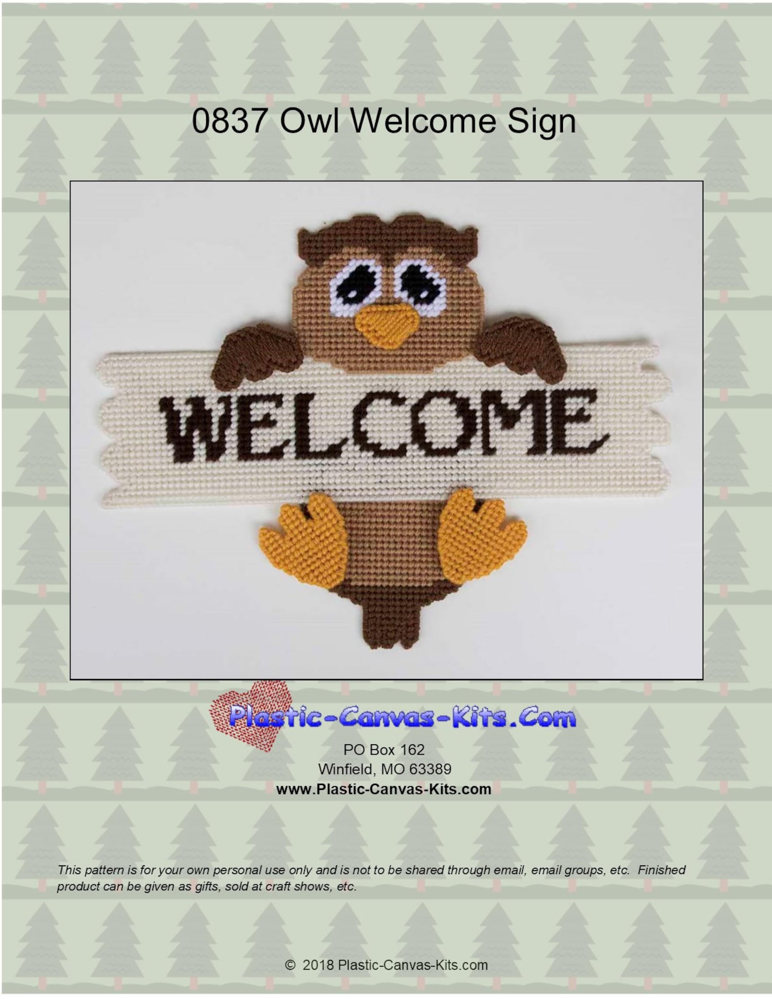 Cute Owl Welcome Sign-plastic Canvas Pattern-pdf Download - Etsy