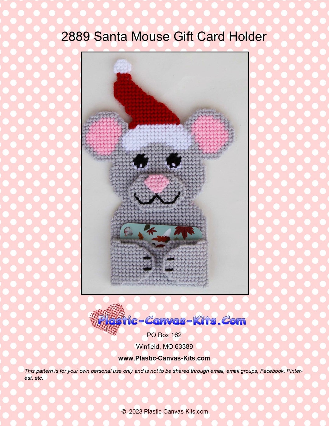 Santa Mouse Gift Card Holder-pdf Download - Etsy