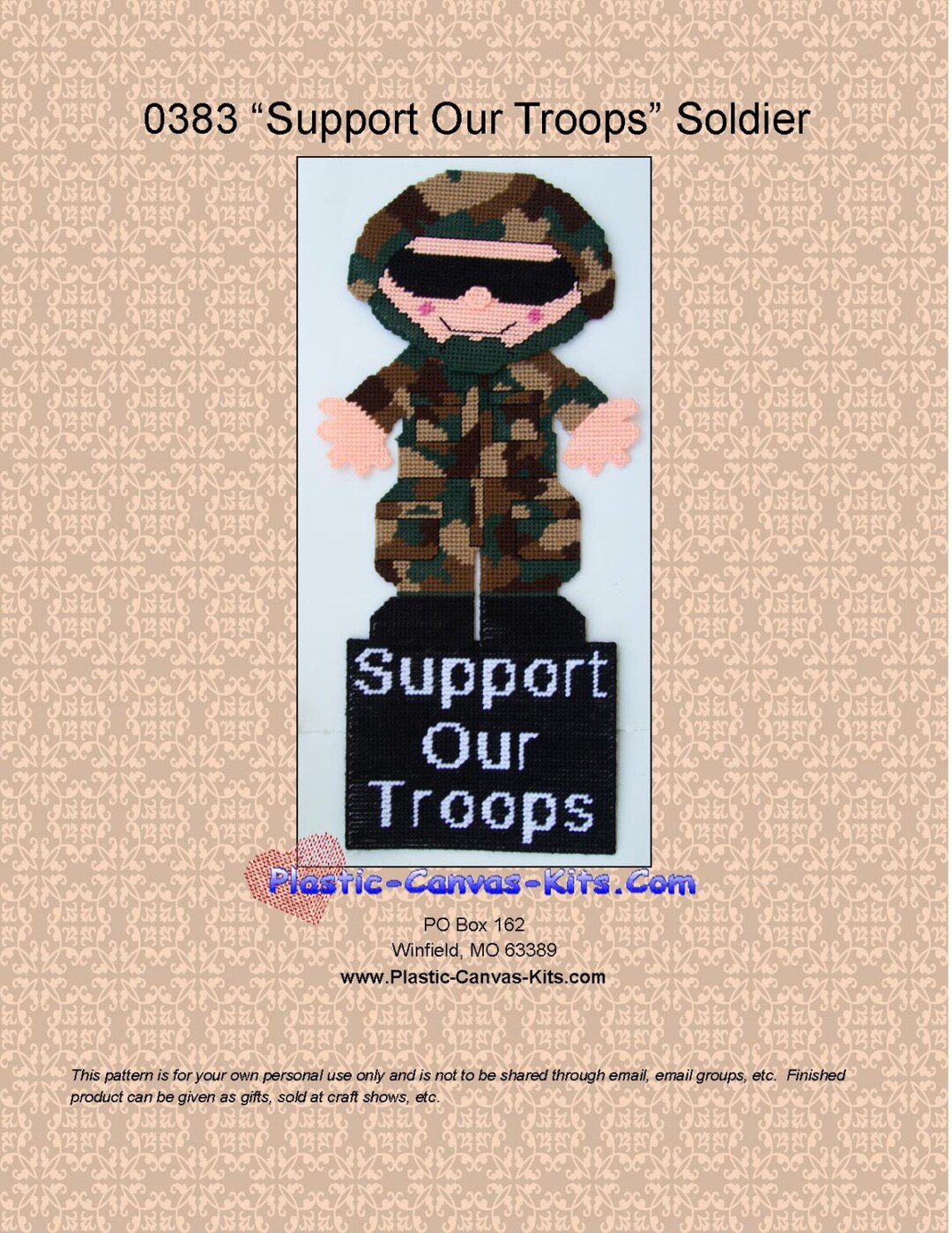 Support Our Troops Soldier Wall Hanging-plastic Canvas Pattern-pdf ...
