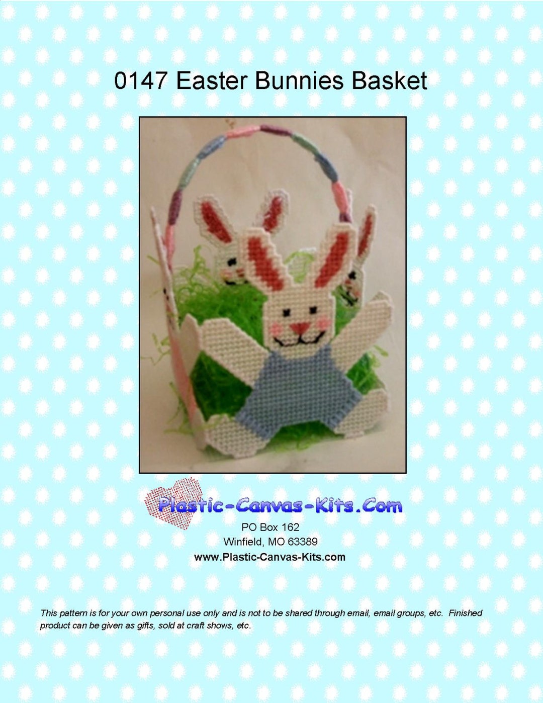 Easter Bunnies Basket-plastic Canvas Pattern-pdf Download - Etsy