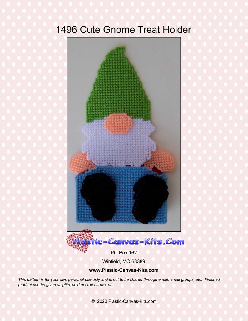 Cute Gnome Treat Holder-plastic Canvas Pattern-pdf Download - Etsy