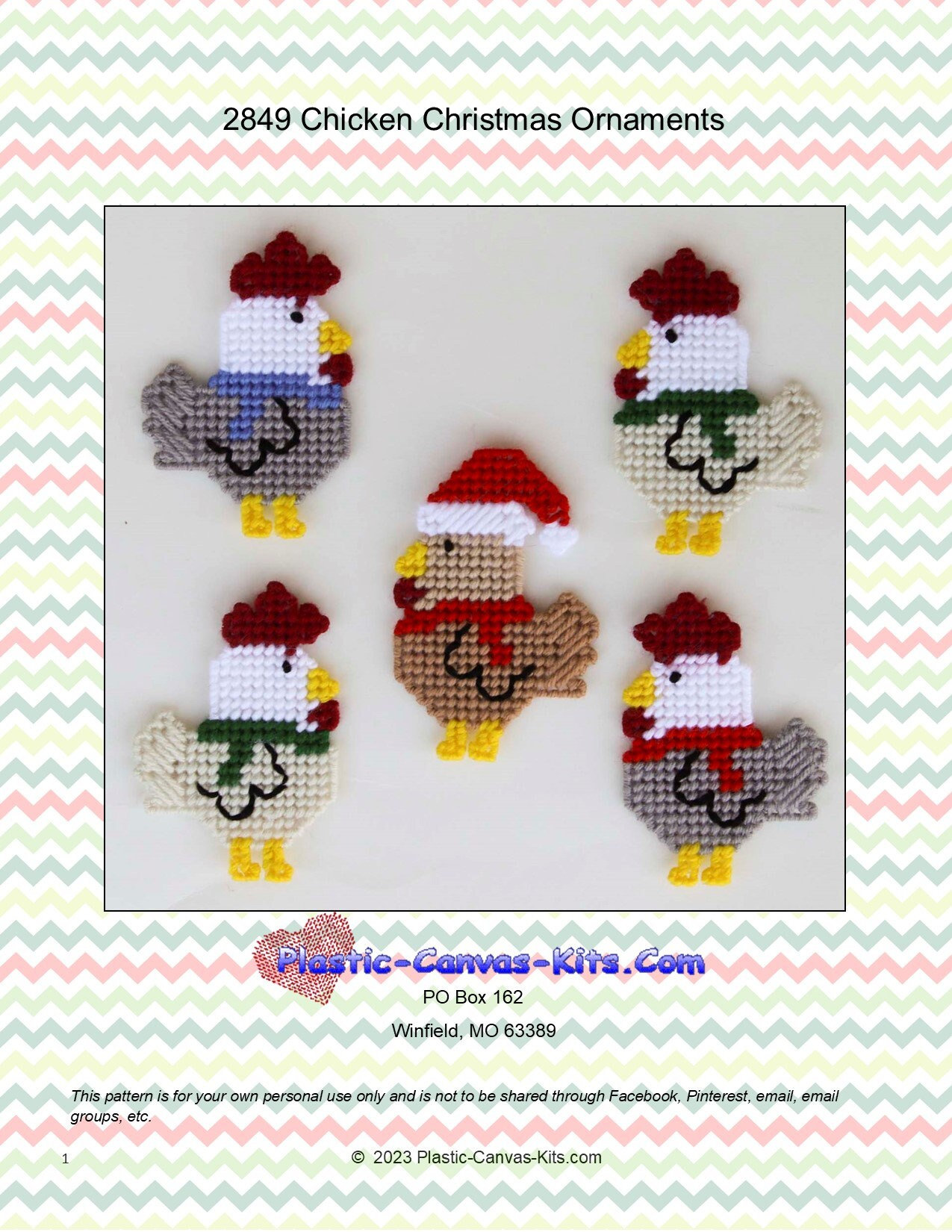 Chicken Christmas Ornaments- Plastic Canvas Pattern-pdf Download - Etsy