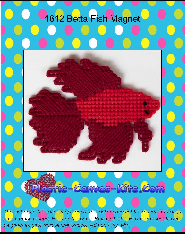 Betta Fish Magnet-plastic Canvas Pattern-pdf Download - Etsy