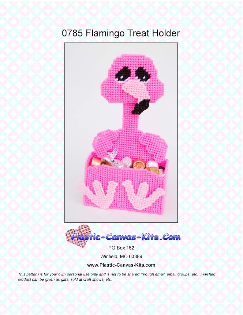Flamingo Treat Holder-plastic Canvas Pattern-pdf Download - Etsy