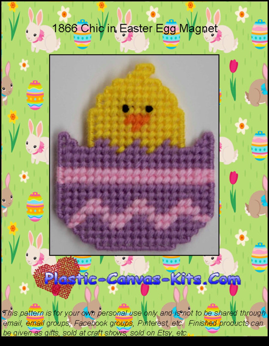 Chic in Easter Egg Magnet-plastic Canvas Pattern-pdf Download - Etsy