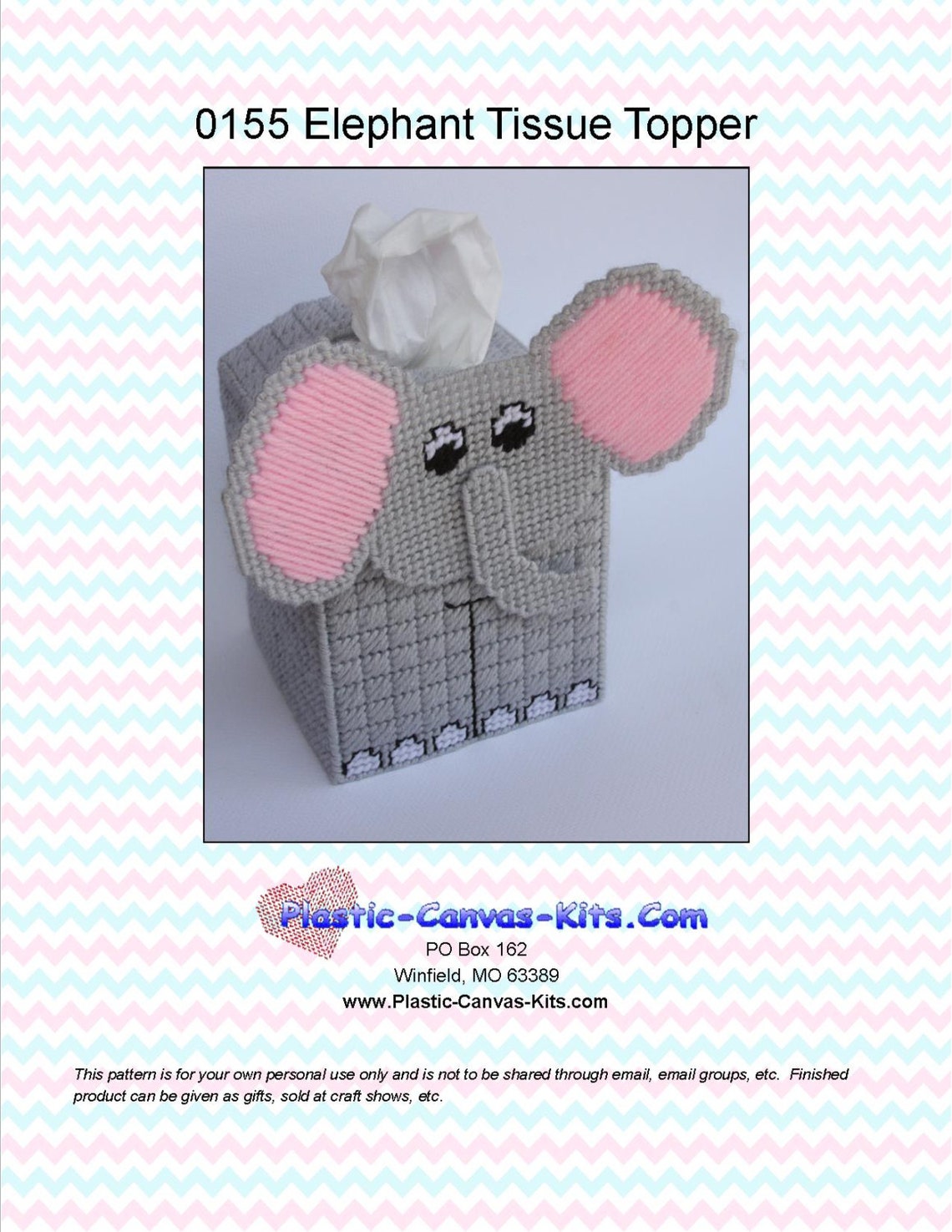 Elephant Tissue Topper-plastic Canvas Pattern-pdf Download - Etsy