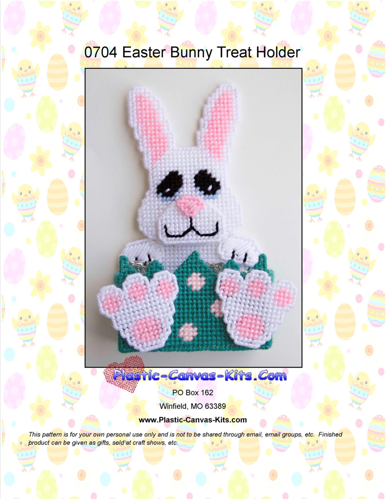 Easter Bunny Treat Holder-plastic Canvas Pattern-pdf Download - Etsy Canada