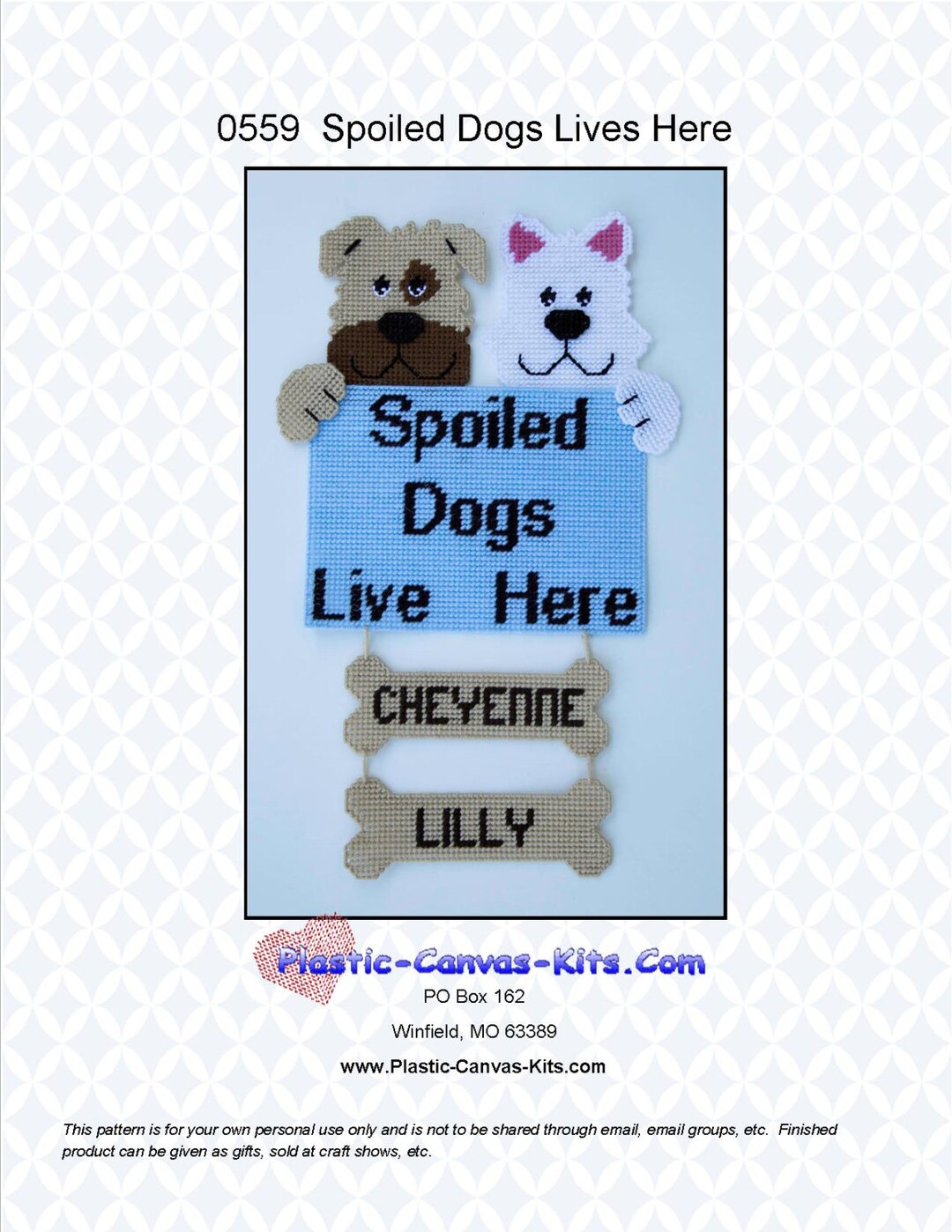 Spoiled Dogs Live Here-plastic Canvas Pattern-personalized-pdf Download ...