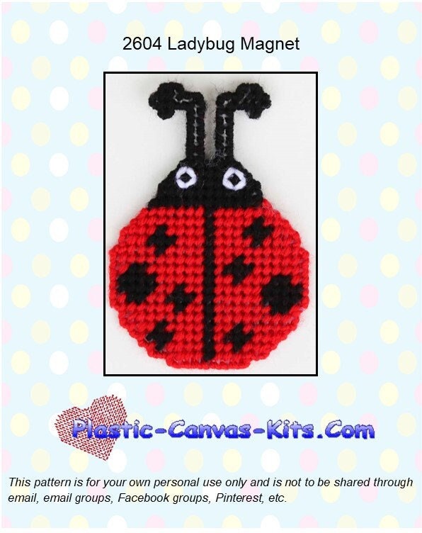 Ladybug Magnet-plastic Canvas Pattern-pdf Download - Etsy