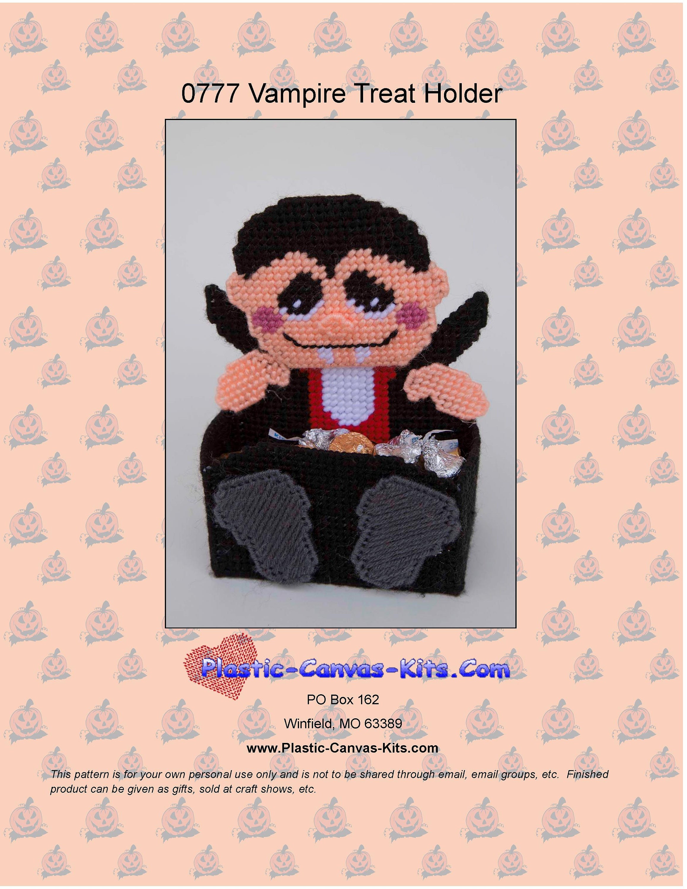Vampire Treat Holder-halloween-plastic Canvas Pattern-pdf Download - Etsy