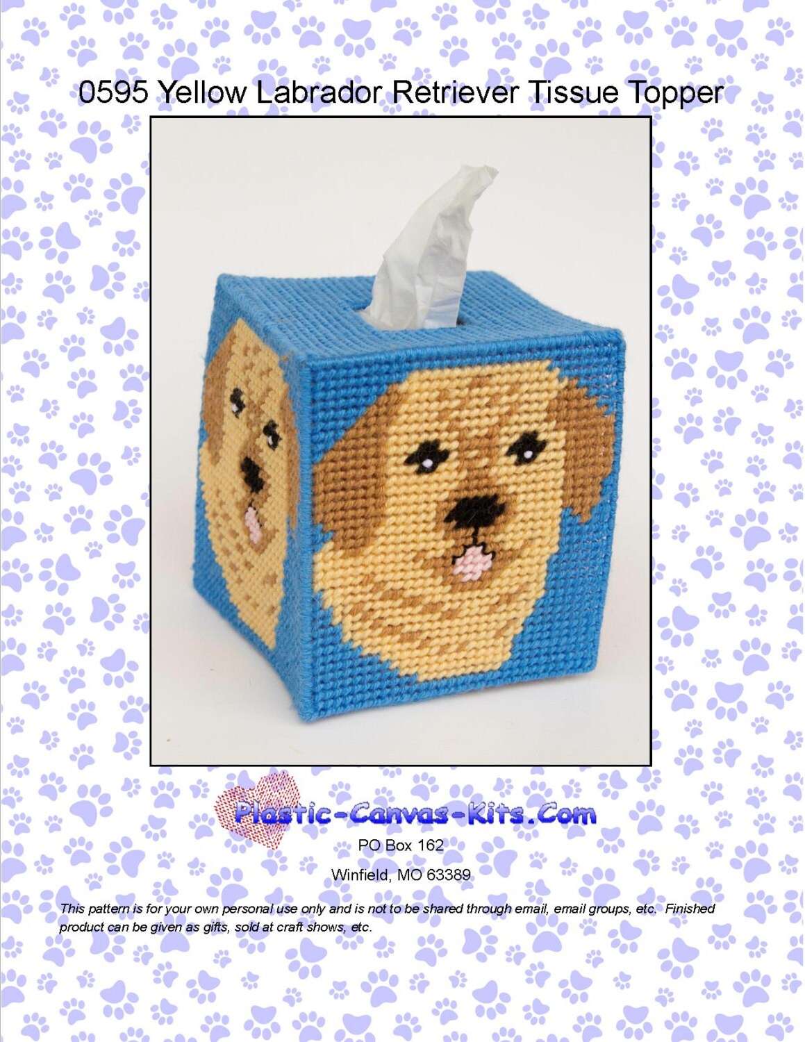 Yellow Labrador Retriever Tissue Topper-plastic Canvas - Etsy