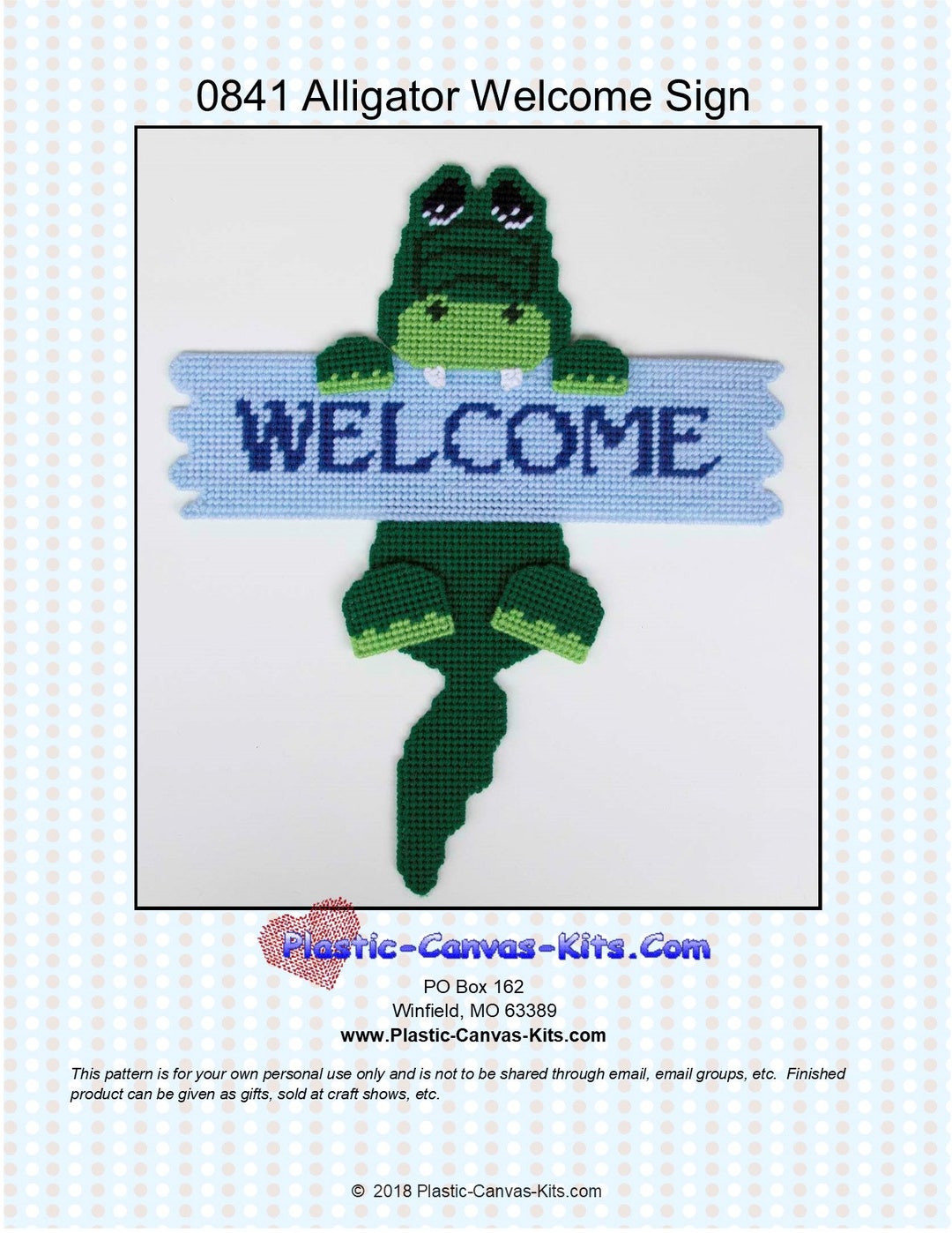 Alligator Welcome Sign-plastic Canvas Pattern-pdf Download - Etsy